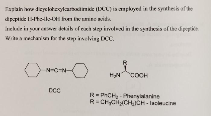 Solved Explain how dicyclohexylcarbodiimide (DCC) is | Chegg.com