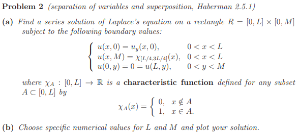 Solved Problem 2 (separation of variables and superposition, | Chegg.com