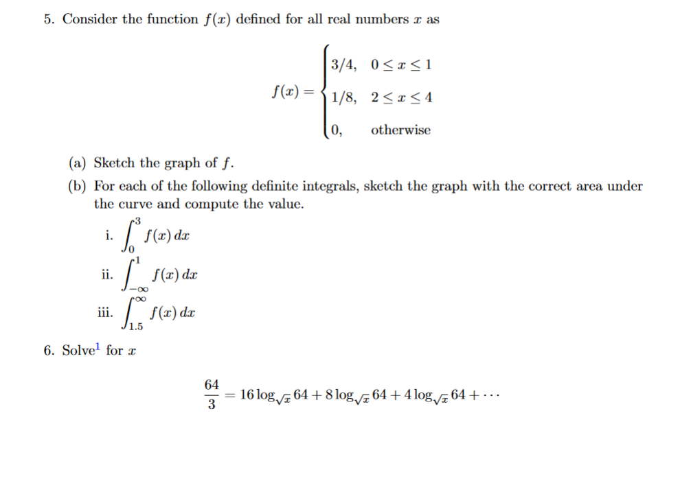 Solved 5. Consider the function f(x) defined for all real | Chegg.com