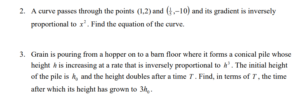 Solved 2. A curve passes through the points (1,2) and | Chegg.com