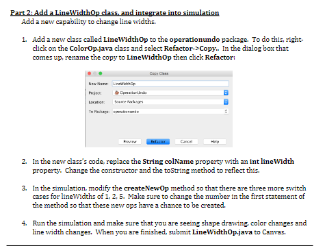 Solved Part 2 idd a LineWidthOp class, and integrate into | Chegg.com