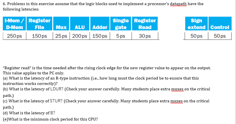 Solved 6. Problems in this exercise assume that the logic | Chegg.com