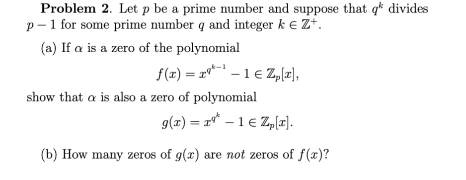 Solved Problem 2. Let p be a prime number and suppose that | Chegg.com