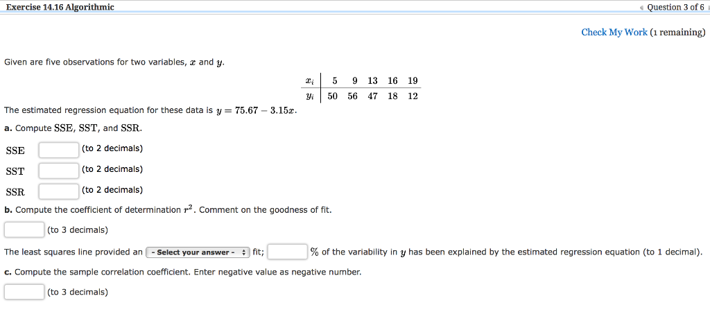 Solved Exercise 14.16 Algorithmic Question 3 of 6 Check My | Chegg.com