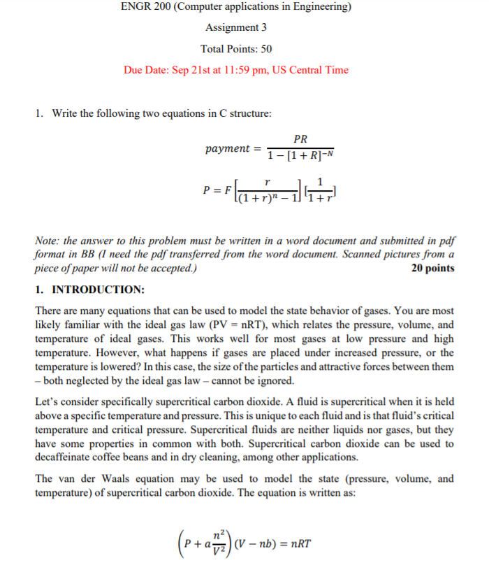 ENGR 200 (Computer applications in Engineering) | Chegg.com