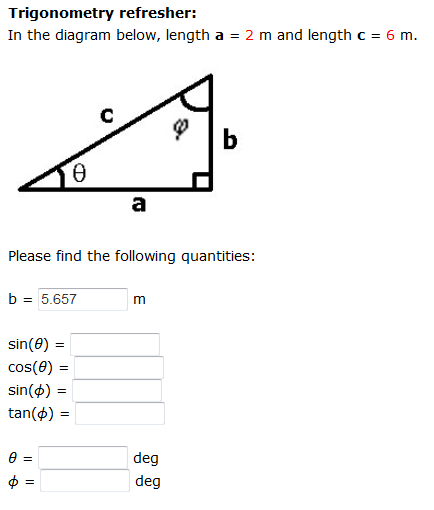 Solved Trigonometry refresher: In the diagram below, length | Chegg.com