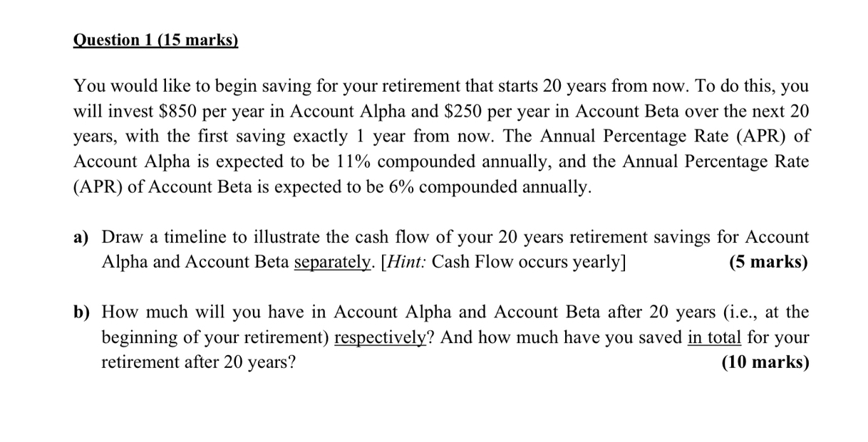 Solved You would like to begin saving for your retirement | Chegg.com