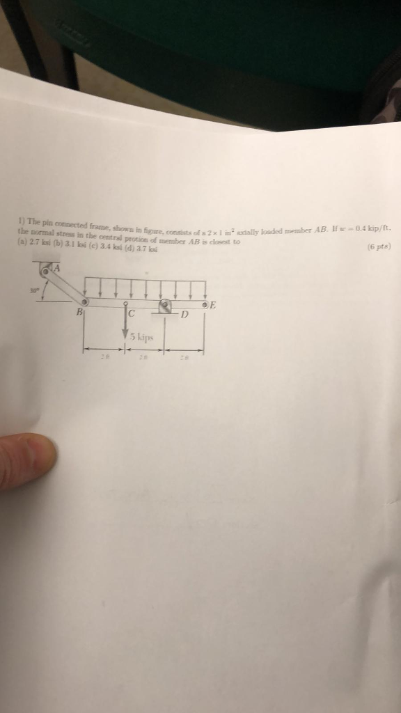 Solved 1) The pin connected frame, shown in figure, consists | Chegg.com