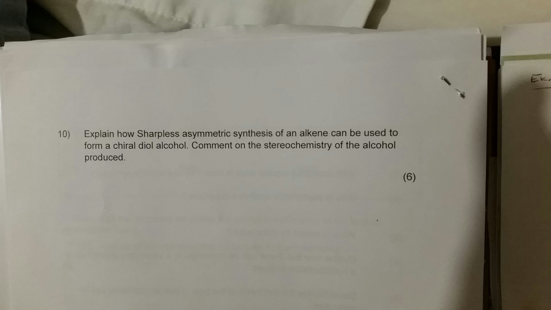Solved 10) Explain how Sharpless asymmetric synthesis of an | Chegg.com