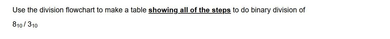 Solved Use the division flowchart to make a table showing | Chegg.com