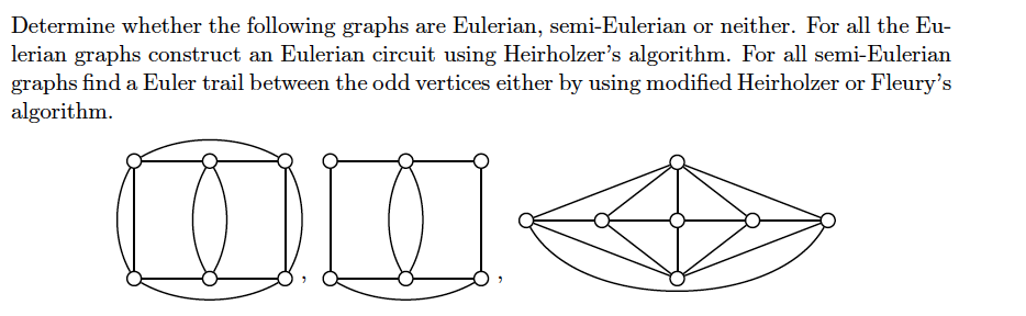 Solved Determine whether the following graphs are Eulerian, | Chegg.com