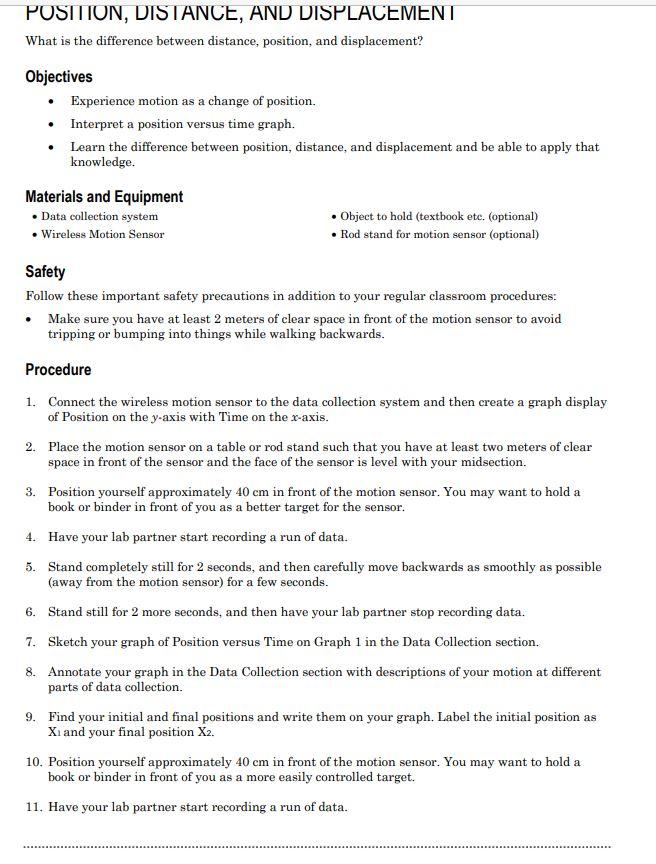 Solved POSITION, DISTANCE, AND DISPLACEMENT What is the | Chegg.com