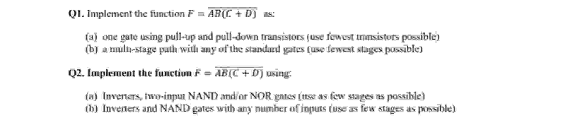 Solved Q1. ﻿Implement the function F?b=ar (AR(C+D)) ﻿ns:(a) | Chegg.com