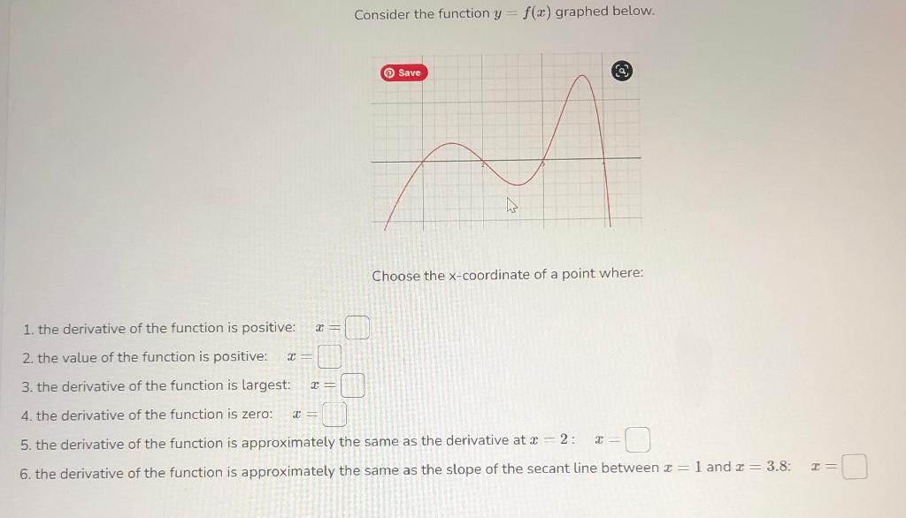 Solved Consider the function y=f(x) graphed below. Choose | Chegg.com