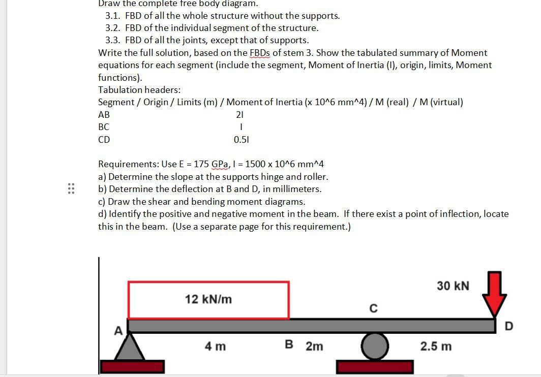 Solved Draw the complete free body diagram. 3.1. FBD of all | Chegg.com