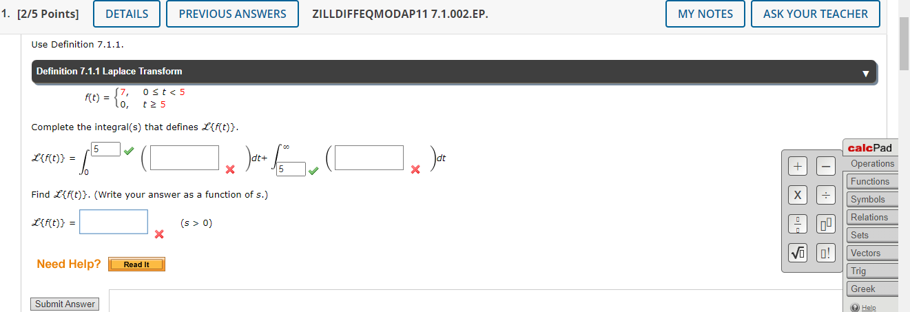 Solved 1. [2/5 Points] DETAILS PREVIOUS ANSWERS | Chegg.com