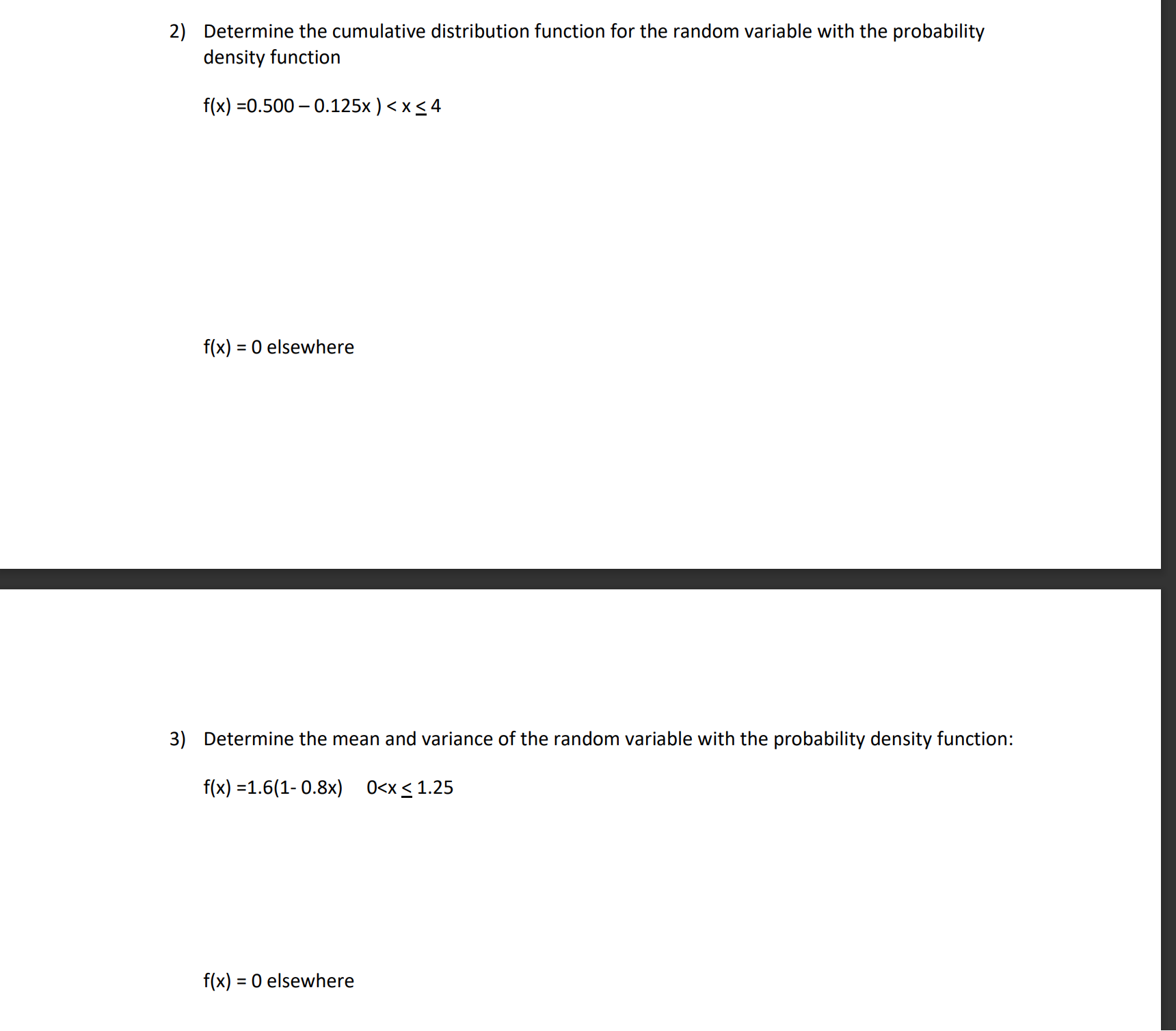 Solved 2) Determine the cumulative distribution function for | Chegg.com