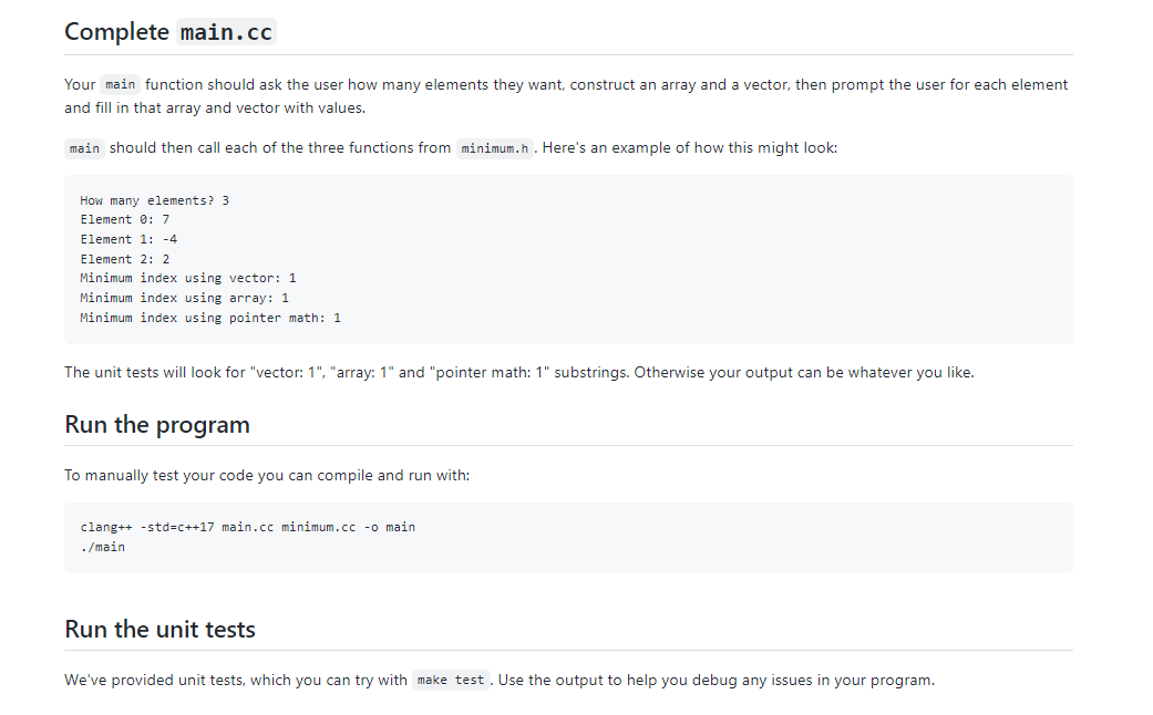 Solved Vectors, arrays and pointer arithmetic Write three | Chegg.com