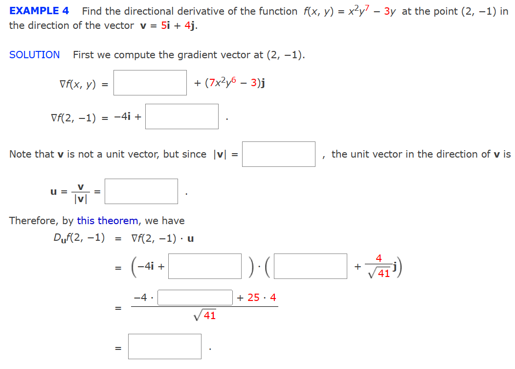 Solved EXAMPLE 4 Find the directional derivative of the | Chegg.com