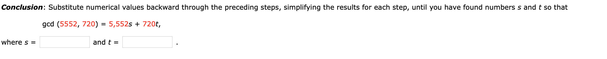 Solved Use the extended Euclidean algorithm to find the | Chegg.com