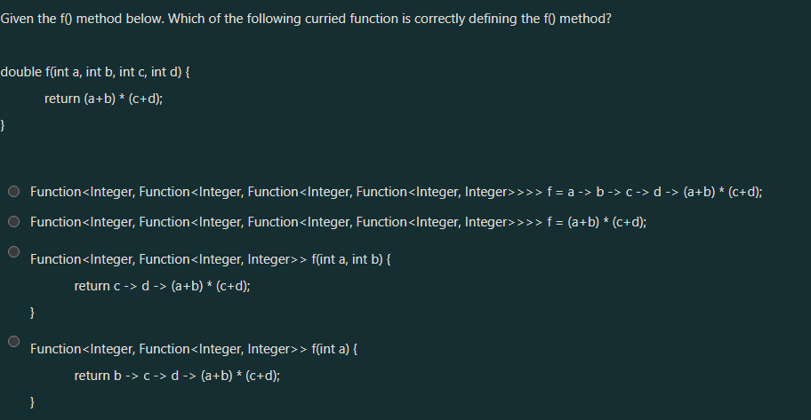 Solved iven the f0 method below. Which of the following | Chegg.com