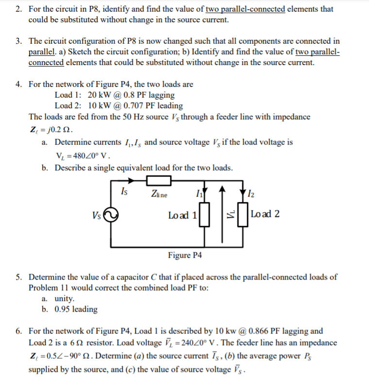 Solved 2. For the circuit in P8, identify and find the value | Chegg.com