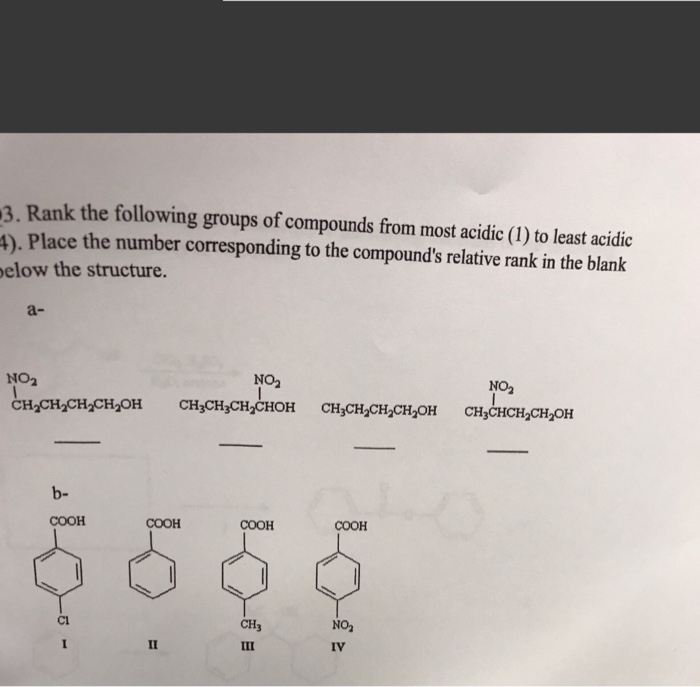 Solved Rank the following groups of compounds from most | Chegg.com