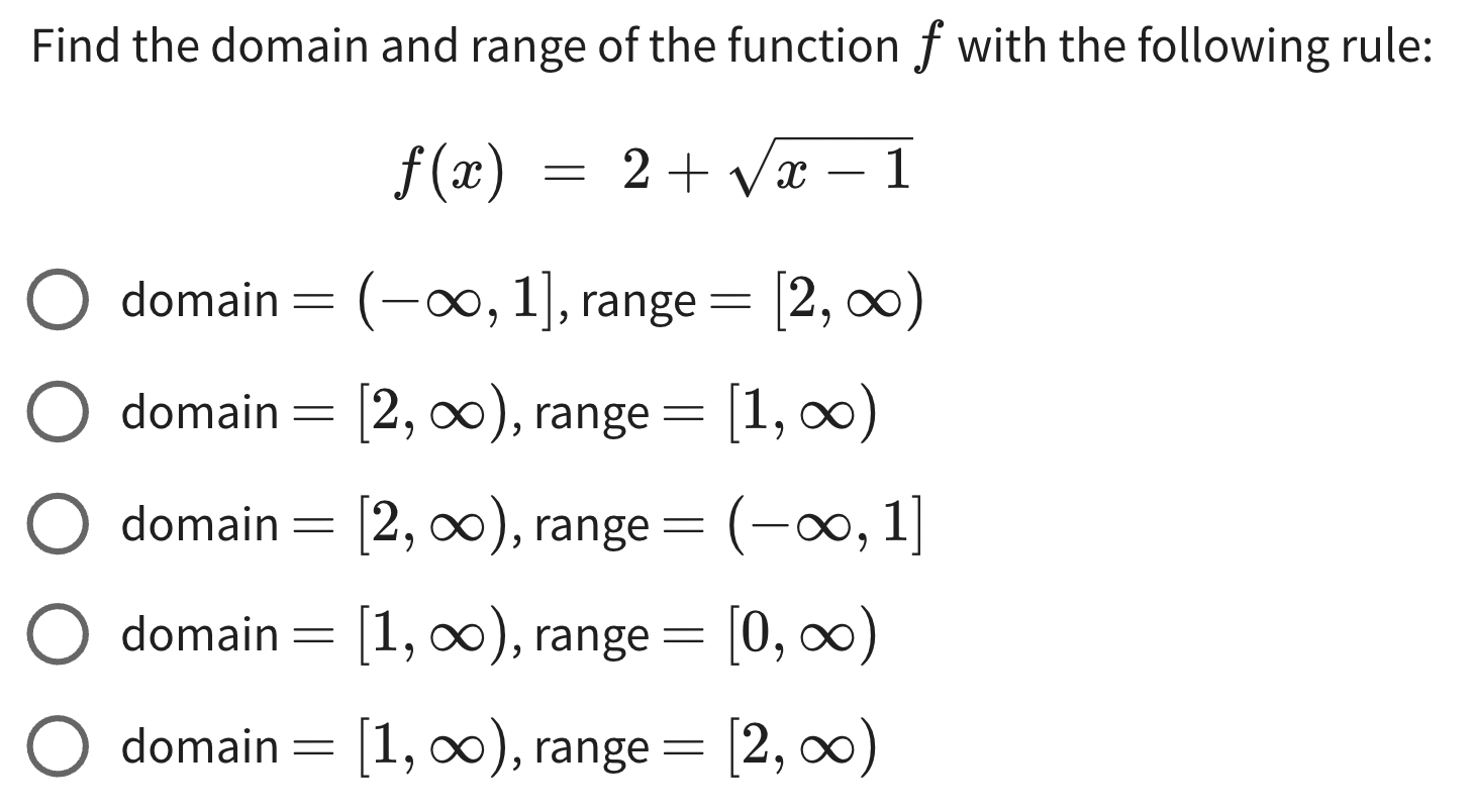 Solved Find The Domain And Range Of The Function F with The