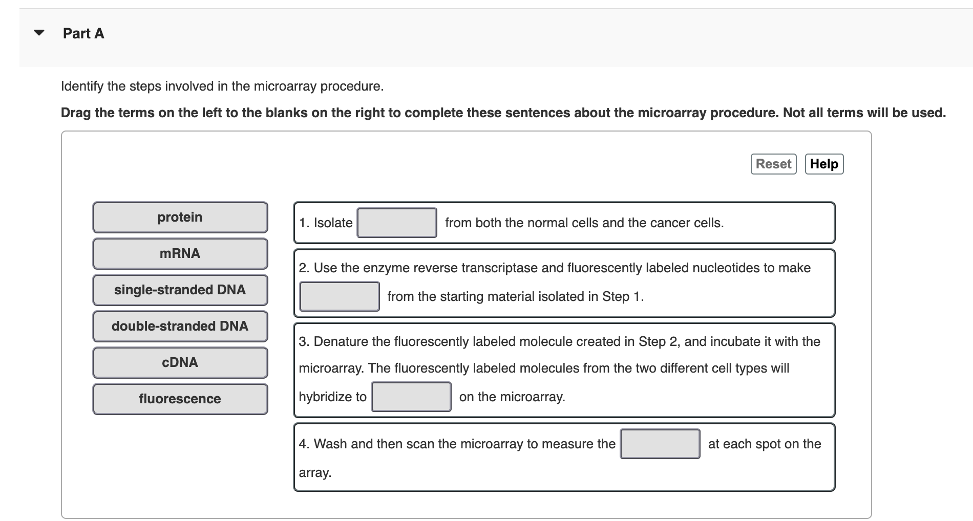 Solved Part Aidentify The Steps Involved In The Microarray