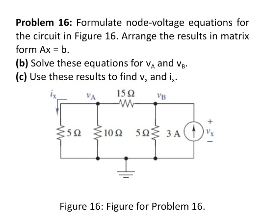 Solved Problem 16: Formulate node-voltage equations for the | Chegg.com