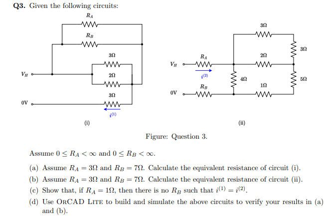 Solved Q3. Given the following circuits: (x) (ii) Figure: | Chegg.com