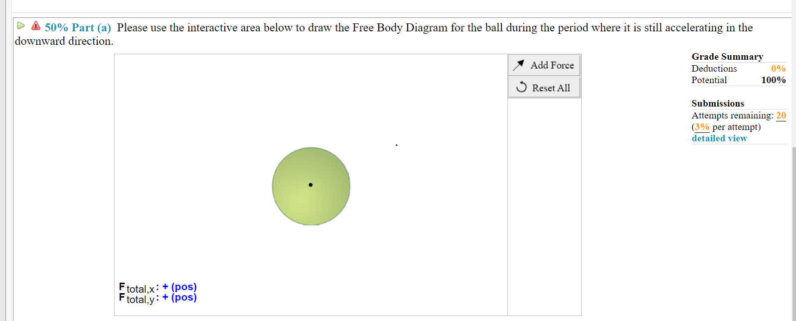 Solved 0% 50% Part (a) Please use the interactive area below | Chegg.com