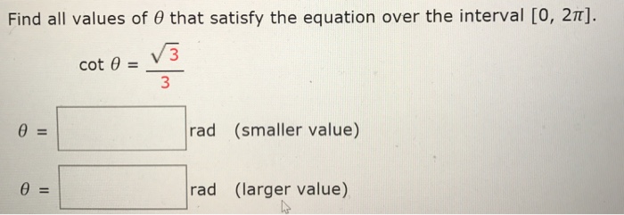 Solved Find all values of theta that satisfy the equation | Chegg.com