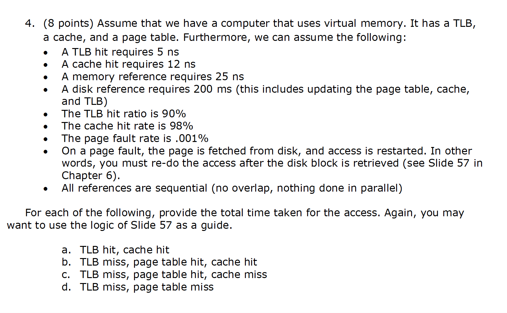 Solved 4. (8 points) Assume that we have a computer that | Chegg.com