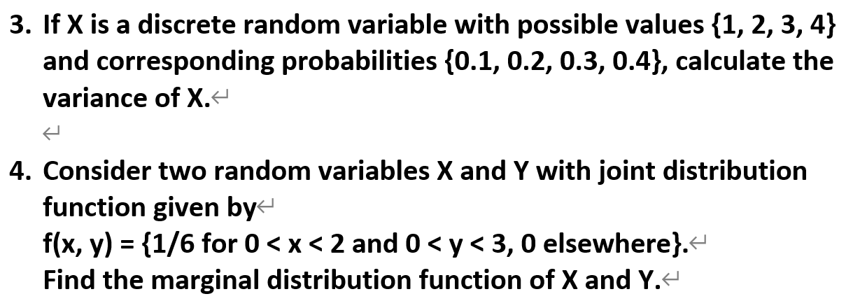 [Solved]: 3. If X is a discrete random variable with possi