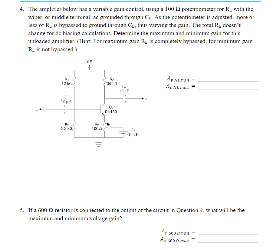 Solved need help solving both Anolog electronic | Chegg.com