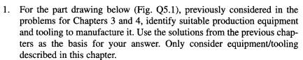 Solved For the part drawing below (Fig. Q5.1), previously | Chegg.com