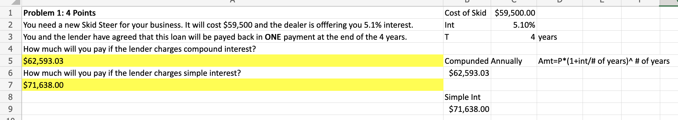 Solved *SHOW WORK IN EXCEL* | Chegg.com