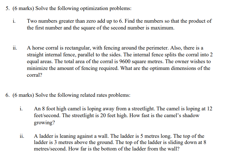 Solved 5. (6 marks) Solve the following optimization | Chegg.com