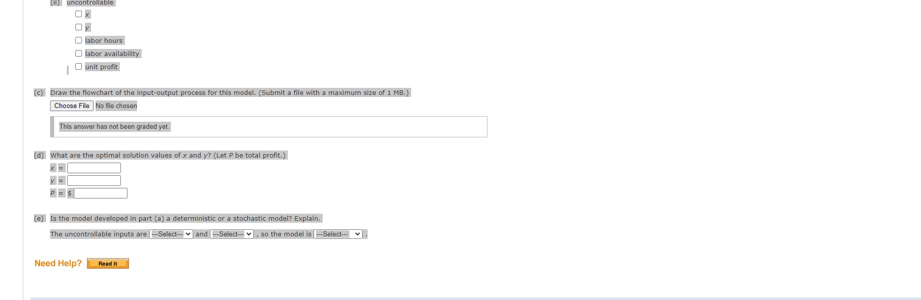 Solved (d) What are the optimal solution values of x and y ? | Chegg.com