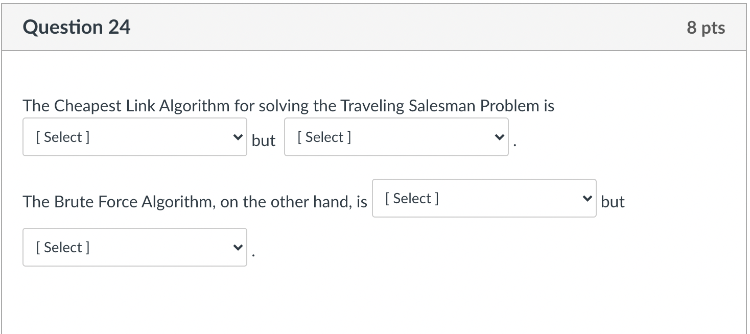 Solved Question 24 8 pts The Cheapest Link Algorithm for | Chegg.com
