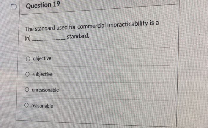 Solved DQuestion 19 The standard used for commercial | Chegg.com