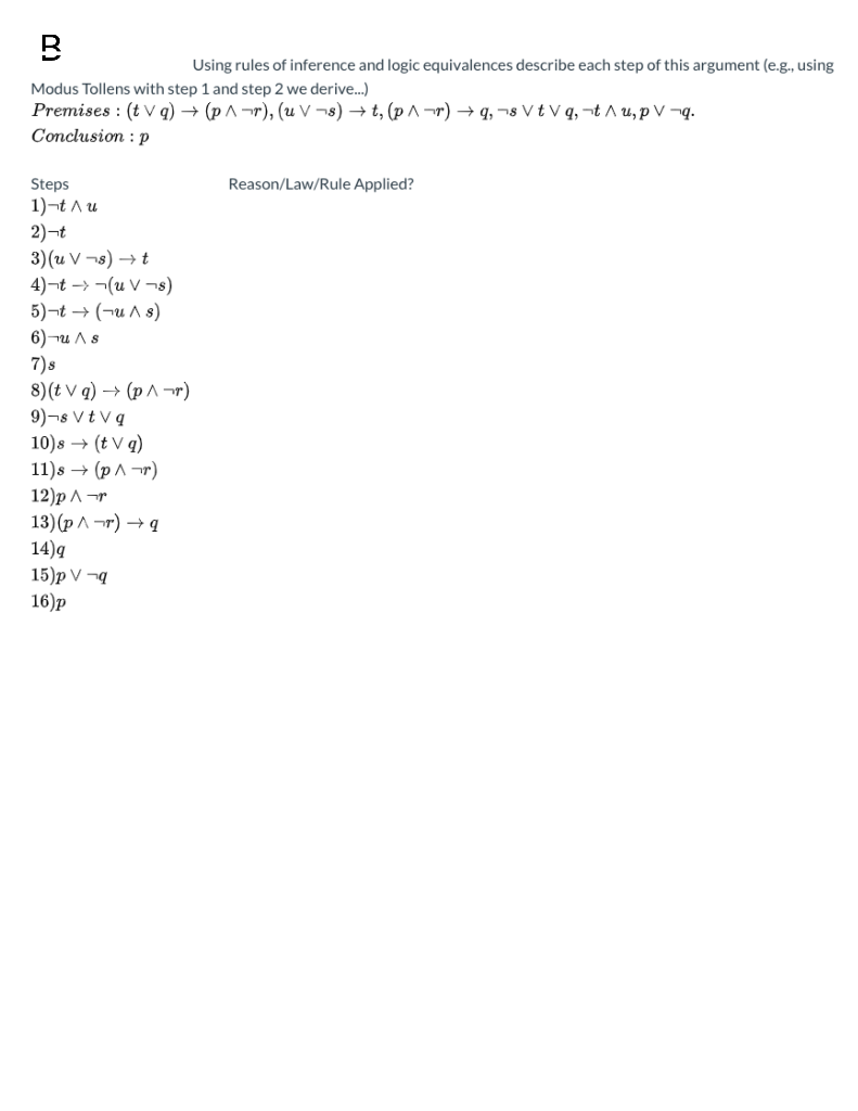 Solved Using rules of inference and logic equivalences | Chegg.com
