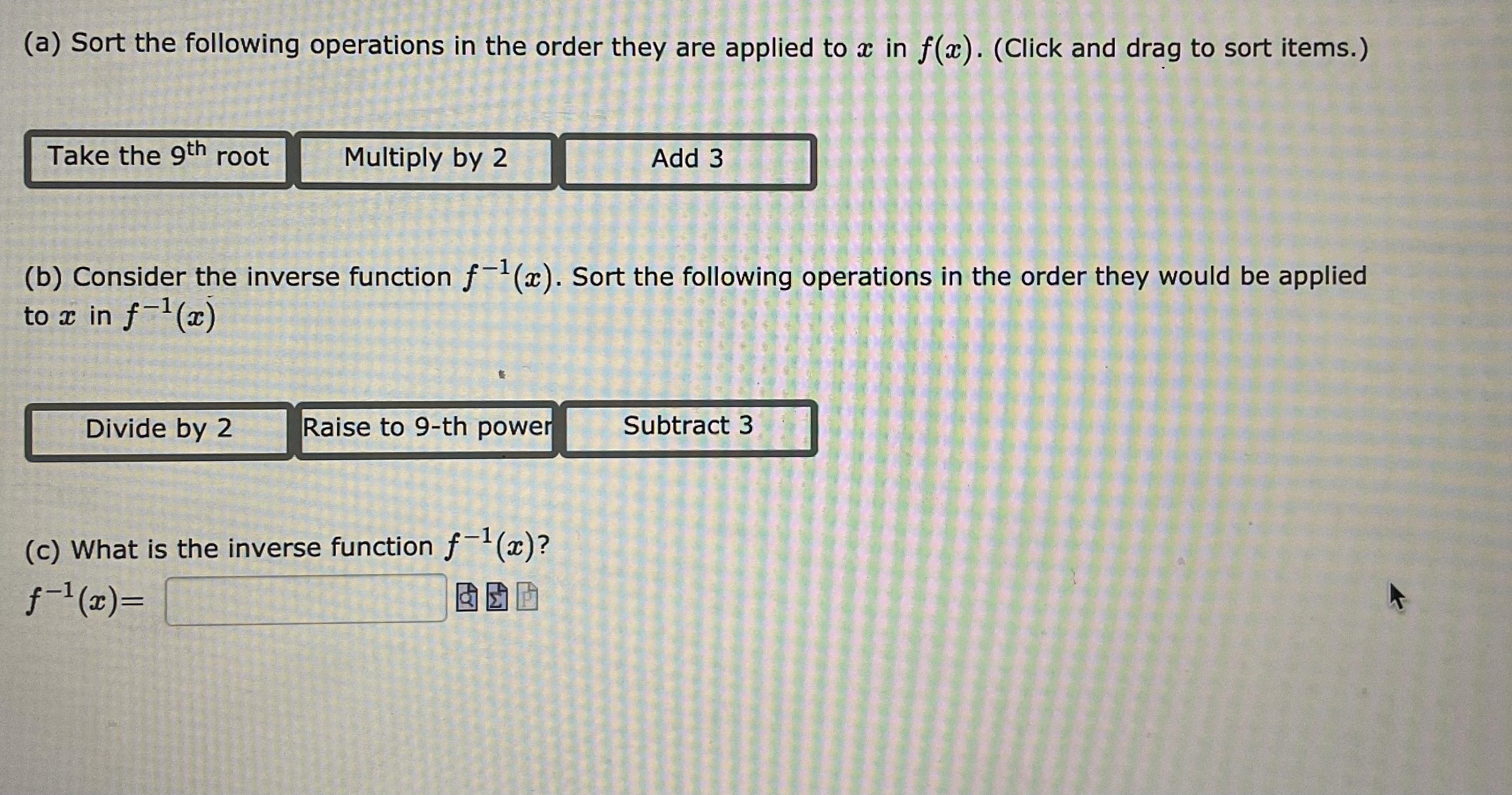 Solved (a) ﻿Sort the following operations in the order they | Chegg.com