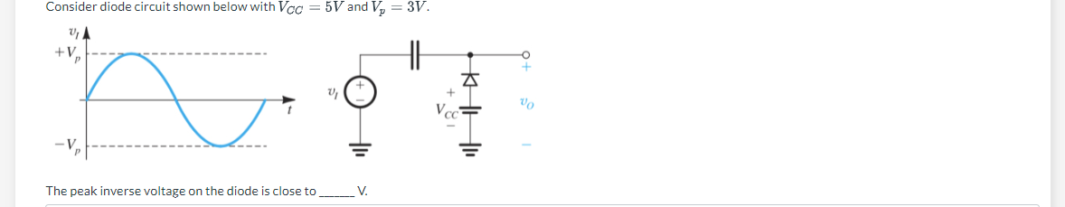 Solved Consider diode circuit shown below with VCC=5 V and | Chegg.com