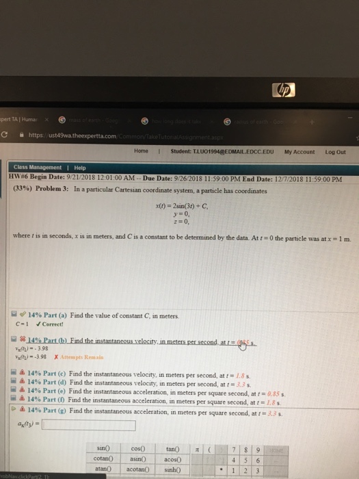 Solved Chttps/ust49wa.theexpertta.com Home I Student: | Chegg.com