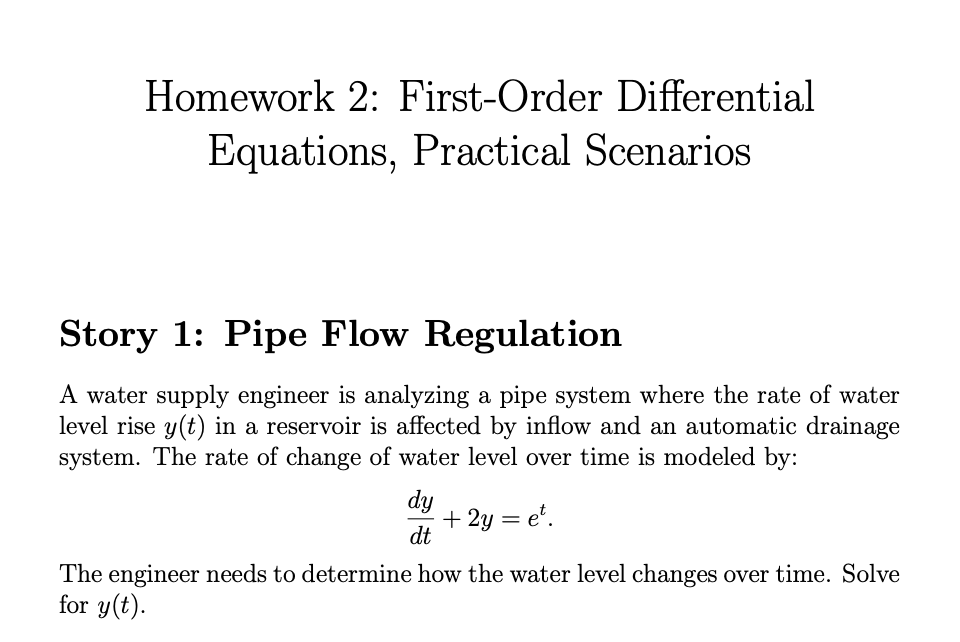 Solved Story 1: Pipe Flow RegulationA water supply engineer | Chegg.com