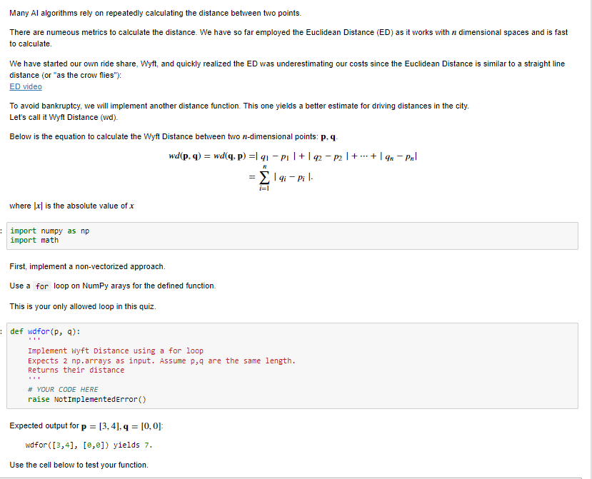 Solved Many Al algorithms rely on repeatedly calculating the | Chegg.com