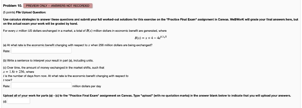 Solved Problem 10. PREVIEW ONLY -- ANSWERS NOT RECORDED (5 | Chegg.com