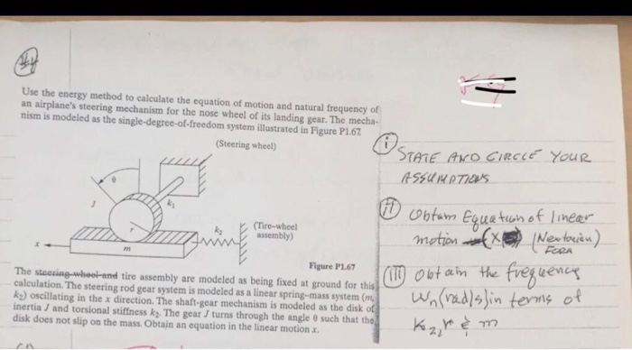 Solved Use the energy method to calculate the equation of | Chegg.com